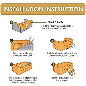 IMYOGI High Stretch Sofa Covers Stylish Sofa Slipcovers Couch Covers L Shape Corner with Non Skid Foam Sofa Cover High Stretch Machine Washable Furniture Protector -blue-2-4 Seater+4 Seater