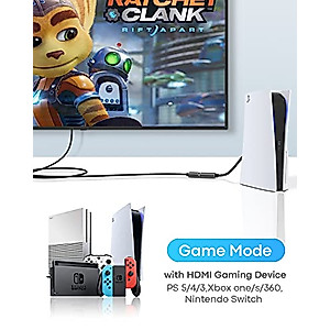 TECHTOBOX HDMI to DisplayPort Adapter 4K@60Hz [Braided, High Speed] HDMI Male to DP Female Converter Cable Compatible for PC Graphics Card Laptop Mac Mini NS PS5/4 Xbox One/360 -Black