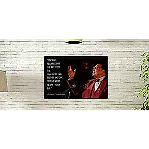 Louis Farrakhan Poster Quote "You must recognize that the way to get the good out of your brother and your sister" Motivational Educational Inspirational 12-Inches by 18-Inches Print Wall Art CAP00083