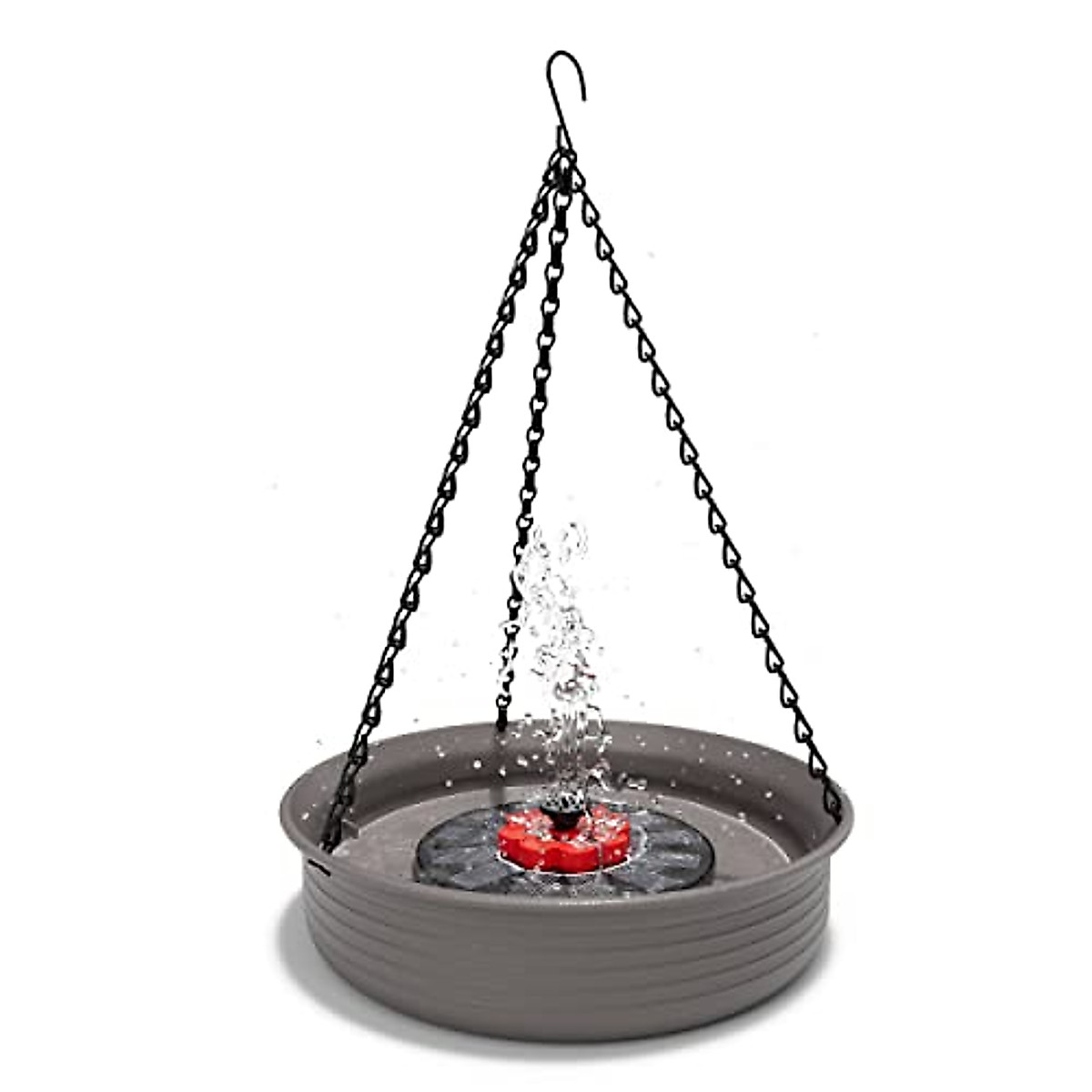 Solar Bird Bath Fountains, Bird Bath Bowl with Solar Fountain Pump, Solar Powered Water Fountain Combo Set with 4 Water Spray Types for Outdoor Garden Yard Patio Lawn (Hanging Style)