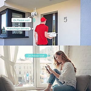 ANBERX Security Camera Outdoor, WiFi Wireless Surveillance Cameras 2K 3MP HD & Pan/Tilt/Zoom Cam with Night Vision,2-Way Audio,Motion Detection,Weatherproof 2.4Ghz Camera for Home/Office/Garden