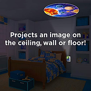 Projectables 13347 Six Image LED Plug-In Night Light, Green and Blue, Light Sensing, Auto On/Off, Projects Solar System, Earth, Moon, Safari, Aquarium, and Coral Reef on Ceiling, Wall, or Floor