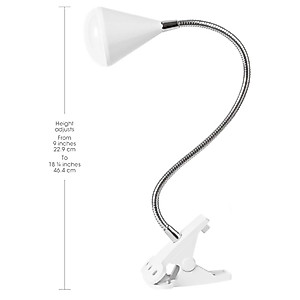 OttLite LED Cone Clip Lamp | Task Lamp, Desk Lamp | Sturdy Clip, Flexible Neck | Great for Home, Office, Work Space, Dorm
