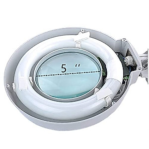 Zorvo LED Magnifying Glass Desk Lamp for Close Work,10x Magnification lamp with Large Glass 5" Diameter- Lighted Magnifier for Reading, Crafts & Pro Tasks Hobby Adjustable Arm