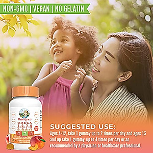 Vegan Omega 3 6 7 9 Gummies by MaryRuth's | Up to 4 Month Supply | Sugar Free | Omega 3 Supplement with Flaxseed Oil | Omega 3 Gummies for Heart Support | No Fish Taste | 120 Count