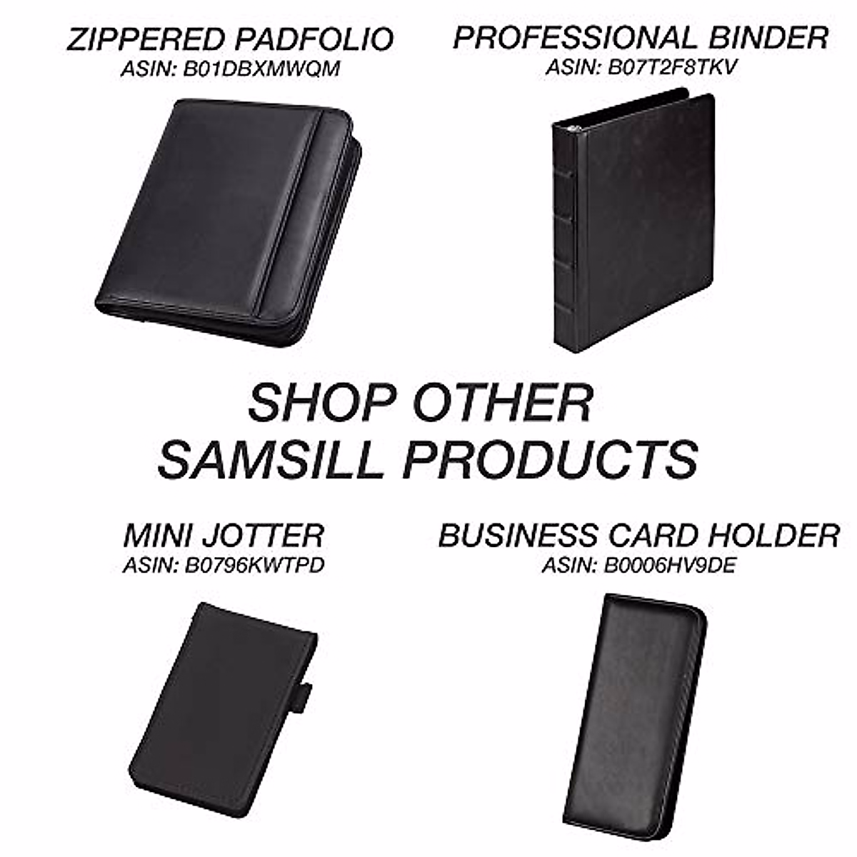 Samsill Zippered Portfolio Organizer, Vegan Leather Business Portfolio Notebook, Work Organizer. Notepad, Tablet iPad (Upto 10.1") Phone & Business Cards Holder, Professional Padfolio for Women & Men