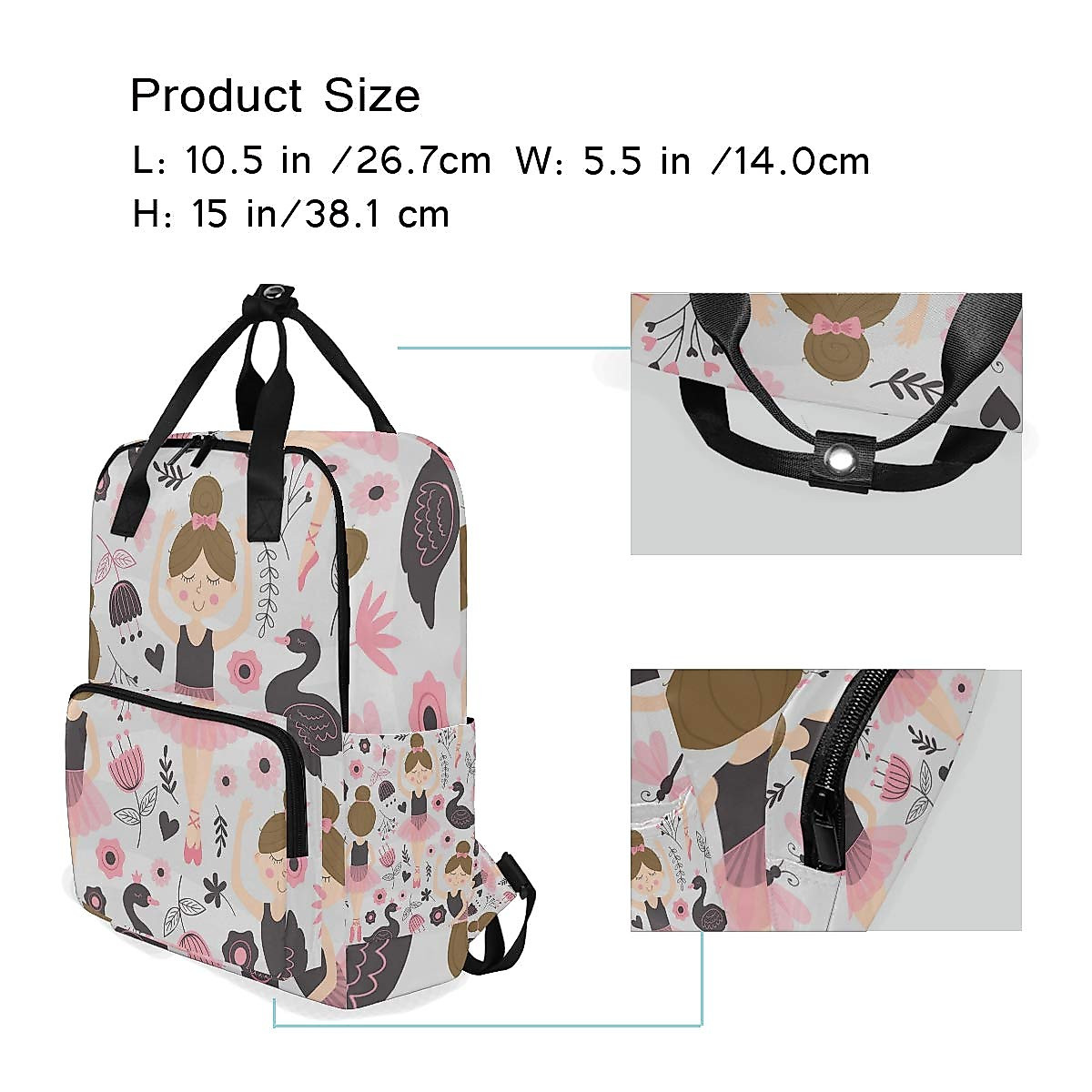 Backpack Cute Ballerina Girl Schoolbag 1-3th Grade for Toddler Teen Girls Kids