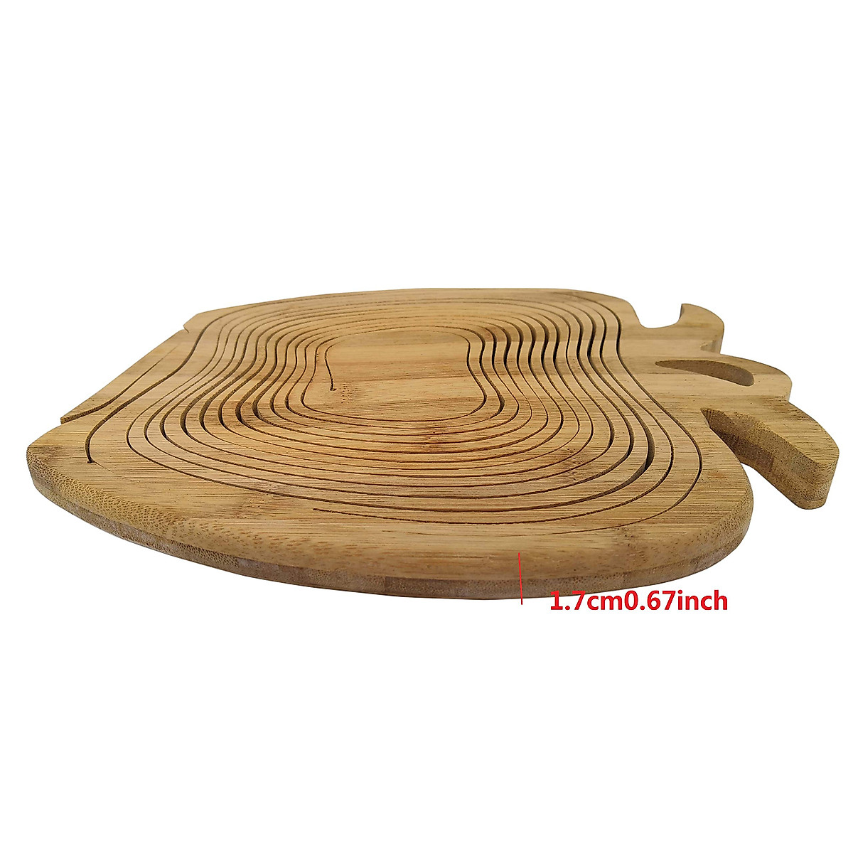 Kamay's 11X10.6 Inch Bamboo Fruit Bowl Collapsible Basket For Fruit Egg Bread Fruit Dried Fruit Folding Fruit Basket Multifunction Heat Resistant Bamboo Trivets Pot Mat Hot Pan Pads (Tomato shaped)