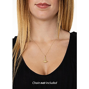 Lucchetta - Fine Nautical Gold Anchor Pendant Jewelry - Recommended Gift for Sailors! | Men's Women's 14k Pendants for Necklaces (up to 4mm) | Authentic Italian Jewelry from Italy