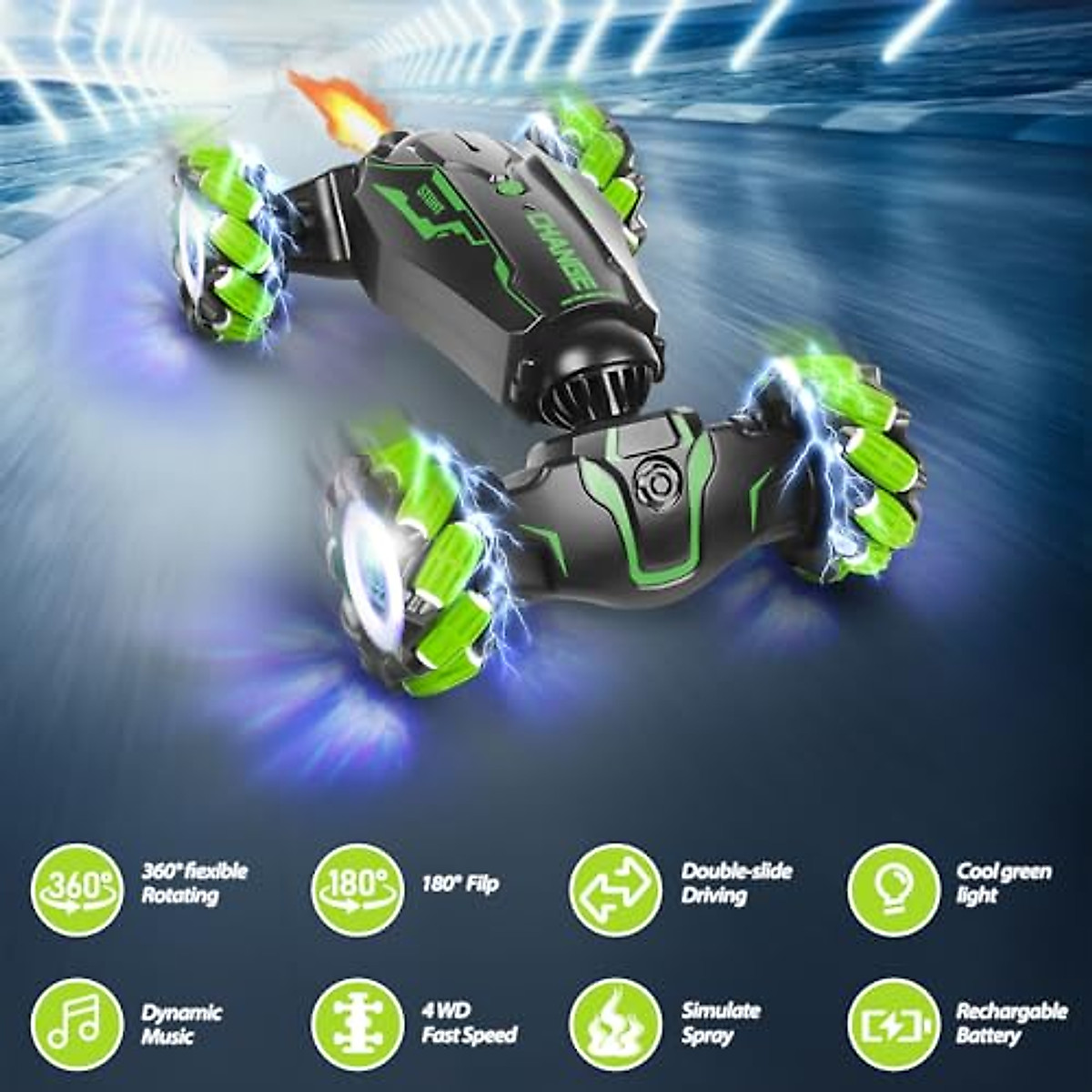 Remote Control Car-Rc Cars Stunt Car Toys 4WD Gesture Sensing Rc Car Rechargeable Toy Cars -Transformer 360° Rotating Hand Controlled Car -Birthday Gifts Outdoor Toys for Kids 6 7 8 9 10 11 12 yr