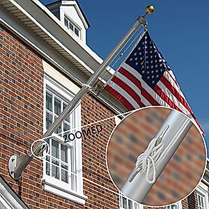 Anley 2 PCS Silver FlagPole Halyard Rope Cleat Hook - 6 Inch Rust Free Zinc Alloy - Mounting Screws Included