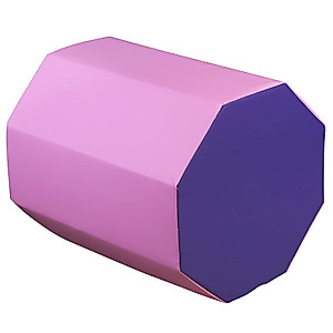 Gymnastics Mat Cheese Wedge Mat Octagon Tumbler, Multi-size Skill Shape Tumbling Mat PVC Surface, Handsprings, Backbend, Somersault, Wrestling (Octagon tumbler: Pink & purple)