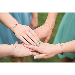 AlacrityGifts Love Knot Bangle Bracelet - Simple Tie The Knot Cuff Stretch Bracelet for Bridesmaid Proposal - Bridesmaid Gift Box - I Couldn't Tie The Knot Without You, Wedding Gift (Silver)