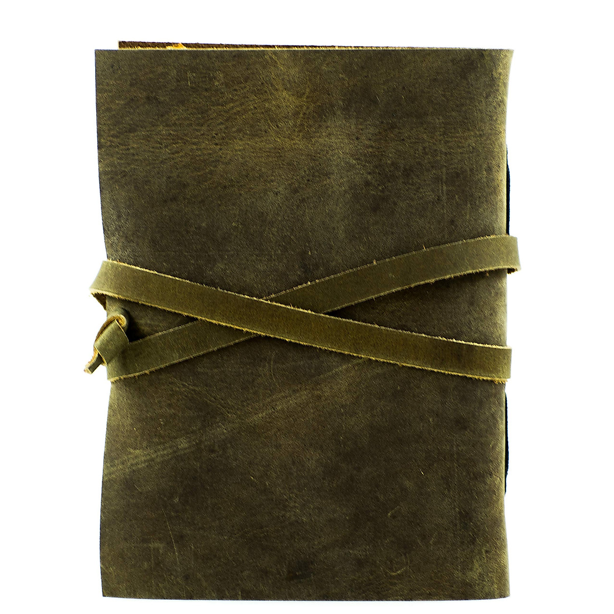 OVERDOSE Deckle Brown Leather Journal - Diary Sketchbook Book of Shadows Handmade Vintage Deckle Edge Paper - 6 x 8 inches | 15 x 20 cm | A5