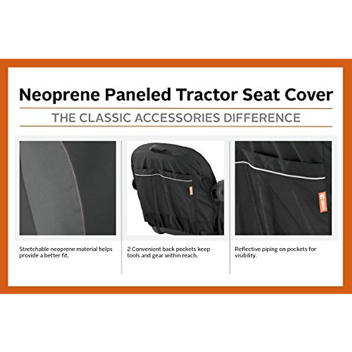 Classic Accessories Lawn Tractor Neoprene Seat Cover, Large