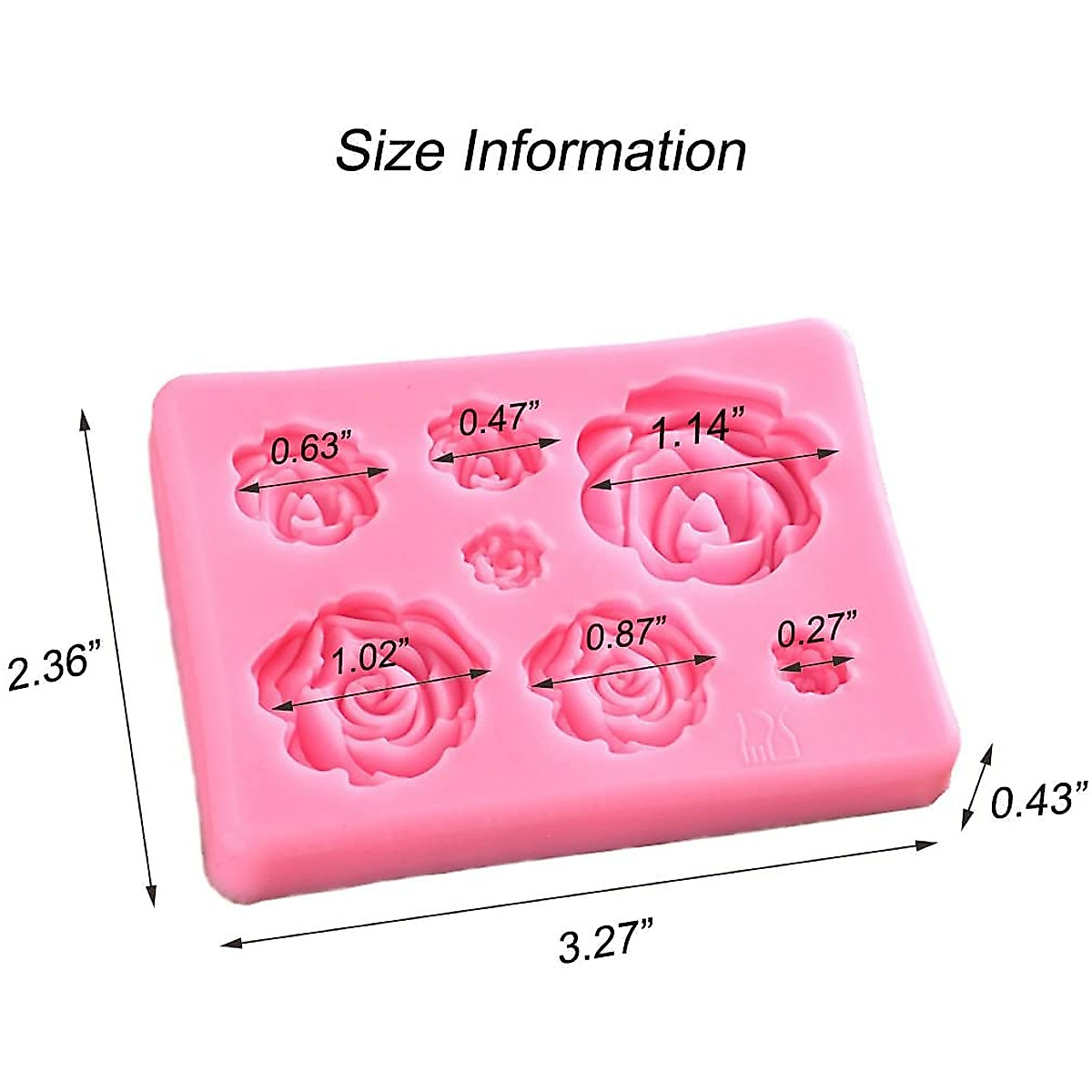 Owfvlazi Silicone Rose Flowers Chocolate Molds Set Non-Stick BPA Free Baking Candy Silicone Jelly Pudding Candy Molds Bakeware Set Ice Cube Tray Chocolate Candy Moulds Kit for Weeding Party Decoration