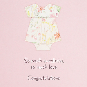 Hallmark Signature Baby Shower Card for New Parents (Baby Clothes) Welcome New Baby, Congratulations, Gender Reveal