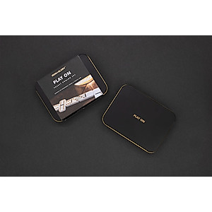 Iron & Glory | Dominoes Set | Travel Games for Adults | Mini Dominoes Set with Metal Tin Case | Family Games for Game Night | 28 Numeral Dominos & Board Game Essentials | Domino Gifts | White