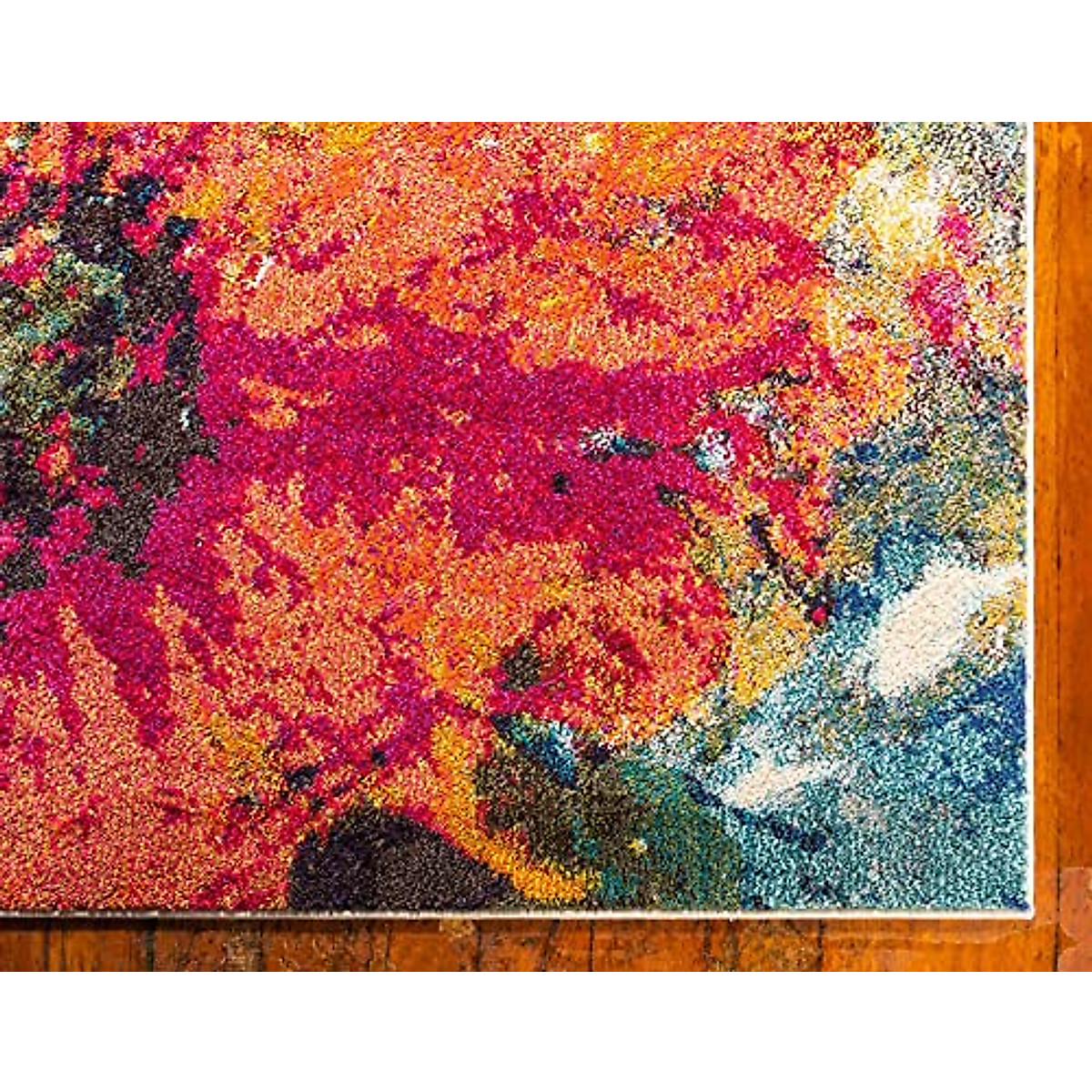 Unique Loom Estrella Collection Distressed, Floral, Abstract, Modern, Bright Colors Area Rug, 5' 0" x 8' 0", Multi/Blue