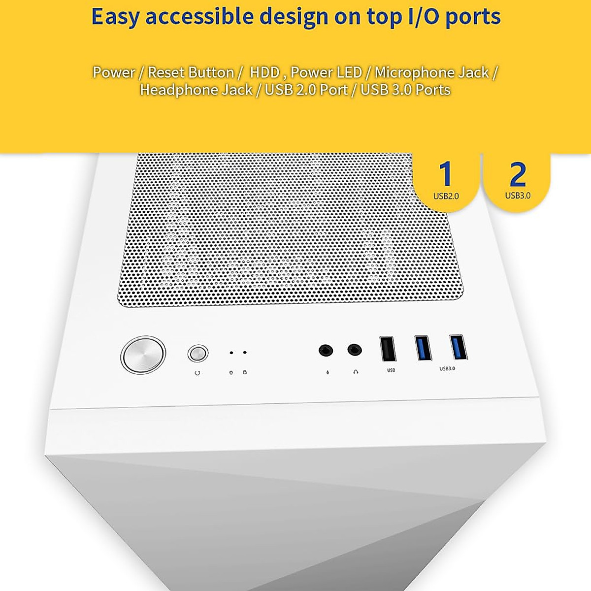 Zalman Z1 Iceberg mATX Gaming PC Case - 3 x 120mm Fans Preinstalled - Swing Door Tempered Glass Side Panel - 2 x USB 3.0 - Micro ATX, Mini-ITX, White