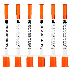 Eomhept 1ml 1cc 29 Gauge x 13mm (1/2") Disposable Lab Supplies, Individual Packing, Pack of 50