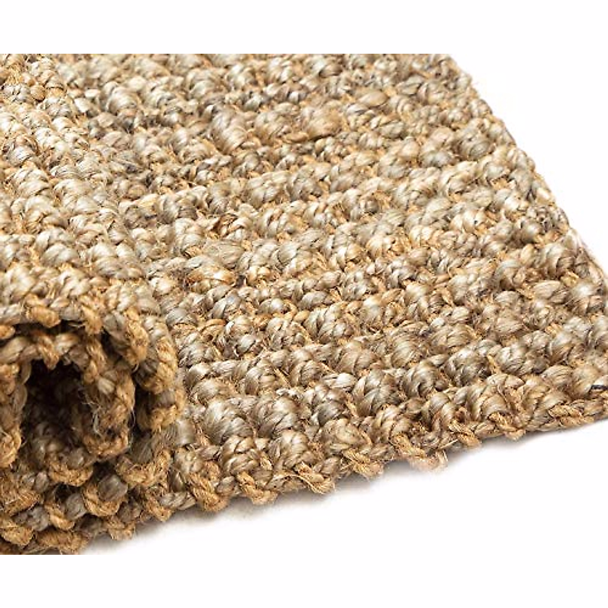 IRONGATE Jute Handspun Area Rug - Premium Jute Handwoven Reversible Chunky Textured Tan Beige Neutral Throw Accent Rug Carpet - Rustic Farmhouse Living Room Bedroom Den Study Décor -24" x 36" Natural
