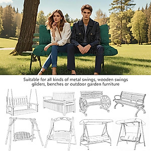 Swing Replacement Cushions Outdoor Porch Swing Cushions with Backrest Waterproof Bench Cushion 3 Seater Swing Cushions for Outdoor Furniture Patio Backyard and Garden (Blackish green-60x40in)