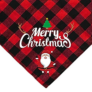 JOTFA 4 Pack Christmas Dog Bandanas, Holiday Plaid Dog Puppy Christmas Bandana Scarf Christmas Dog Costume for Small Medium Large Dogs Pets
