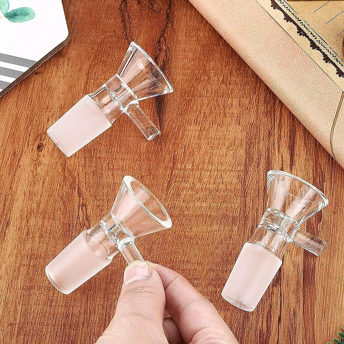 Glass Funnel, 14mm Small Glass Funnel, Clean Glass Funnel with Handle, Kitchen Mini Funnel for Filling Bottles, Portable Multipurpose Glass Funnel for Labs,Home Kitchen (Clear)