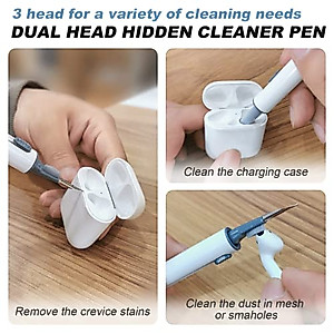 Woyinger AirPods Case Cover, Comes with a White Cleaning Pen，Soft Silicone Protective Cover with Buckle for Women Men Compatible with Apple AirPods 2nd 1st Generation Charging Case, Front LED Visible