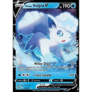 Alolan Vulpix V 033/195- Silver Tempest - Pokemon Ultra Rare Card - Holo Foil