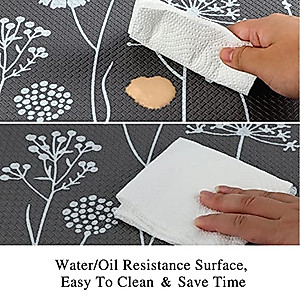 Rempry 2 Pcs Kitchen Rugs and Mats, Cushioned Anti-Fatigue Floor Mat, PVC Non-Slip Waterproof Kitchen Rug Set for Kitchen, Office, Sink 17"x47"+17"x29" (Grey)