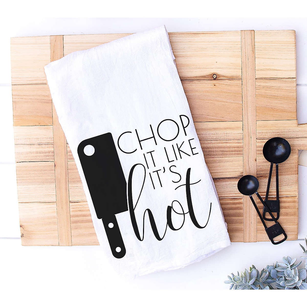 Handmade Funny Kitchen Towel Set -Hand Towels for Baker and Chef - Chop It Like It's Hot/Watch Me Whip - Housewarming Christmas Mother's Day Birthday Gift (Chop it like it's Hot & Watch me Whip)
