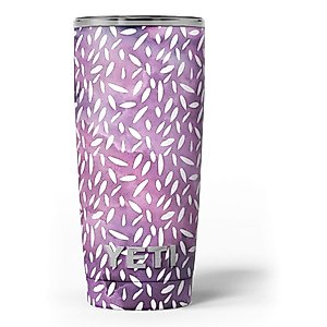 Design Skinz White Flower Pedals Over Purple Grunge Surface - Skin Decal Vinyl Wrap Kit Compatible with The Yeti Rambler Cooler Tumbler Cups