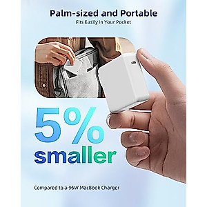 Mac Book Pro Charger - 118W USB C Fast Charger Power Adapter Compatible with USB C Port MacBook Pro, MacBook Air, New iPad Pro and All USB C Device, 7.2ft USB-C to C Charge Cable, White