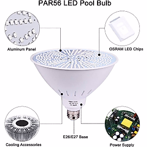 XIUBE Blue Pool Led Light Bulb for Inground Pool 120V 40W Underwater Swimming Pool Replacement Light Bulb for Pentair & Hayward Hot Tub Fixture Up to 300-600W Traditional Bulb E26 Base