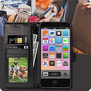 Shantime Oppo Realme 7 Pro Wallet Case, Premium PU Leather Magnetic Flip Case Cover with Card Holder and Kickstand for Oppo Realme 7 Pro Sun Kissed Leather Black