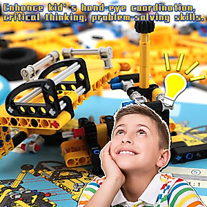 Amy&Benton Dump Truck Building Toys Sets for Boys 8-12 or Airplane Building Kit STEM Plane Building Toys Set for Kids