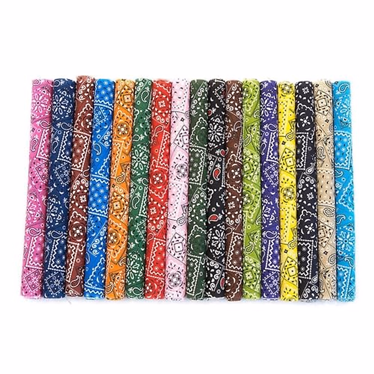 17 Pcs Fabric Strips Cute, Beautiful 100% Cotton Fabric Quilting Strips, Width 44 inch Length 2.5 inch, Gift Bandana Jelly Roll pre-Cut, DIY Blanket