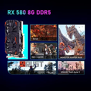 HP RGB Gaming PC Desktop Computer - Intel Quad I7 up to 3.8GHz, Radeon RX 580 8G, 16GB Memory, 128G SSD + 2TB, RGB Keyboard & Mouse, DVD, WiFi & Bluetooth, Win 10 Pro (Renewed)