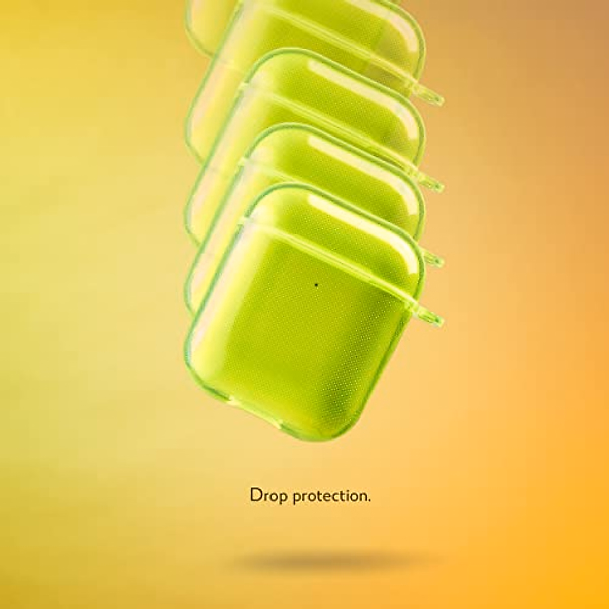SteepLab Neon Highlighter Case for AirPods (1st Gen & 2nd Gen) - The Grippy Jelly Case Cover (Conspicuous Neon Yellow)