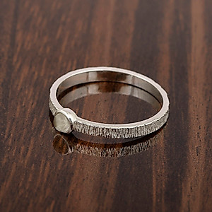 Shine Jewel Mini Rainbow Moonstone 925 Sterling Silver Stackable Women Engagement Ring (8.5)