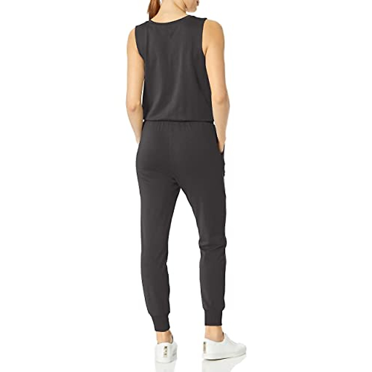 Amazon Essentials Women's Studio Terry Fleece Jumpsuit (Available in Plus Size), Black, Medium