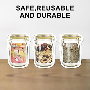 16Pcs Mason Jar Bags (5 oz) - Reusable Ziplock Seal, Leak-Proof Food Storage Bag for Kitchen, Travel, Camping & Picnics(Small)