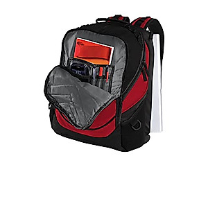 TEEAMORE Custom Travel Laptop Backpack Add Your Embroidered Text Computer Water Resistant Bag Chili Red Black
