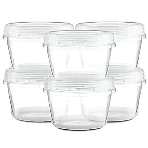 Elegant Disposables (16 Ounce 10 Pack) Clear Twist cap Containers with Screw on Lids Twist Top Food Storage Freezer Containers