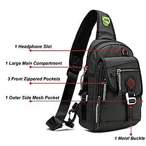 NICGID Sling Bag Chest Shoulder Backpack Crossbody Bags for iPad Tablet Outdoor Hiking Men Women