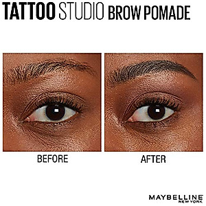 Maybelline TattooStudio Brow Pomade Long Lasting, Buildable, Eyebrow Makeup, Black Brown, 1 Count