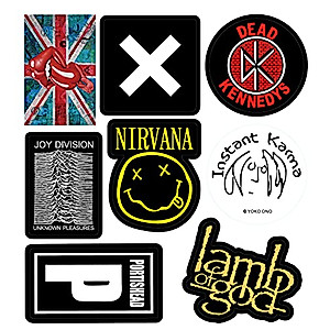 Csimyun Rock Sricker Book 102Pcs Cool Stickers Waterproof & Sun-Protection Rock Punk Band Graffiti Hand Account Stickers Trolley Case Removable Car Stickers