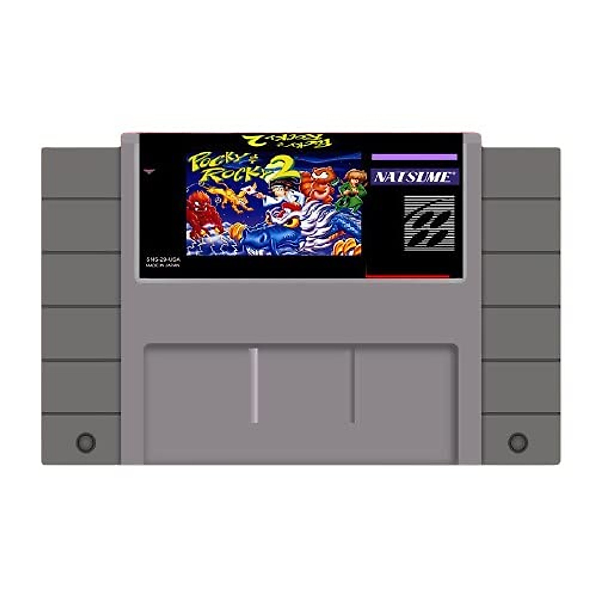 Retro Game Pocky Rocky 2 16 Bit Big Gray Game Card For USA NTSC Game Player (Gray)